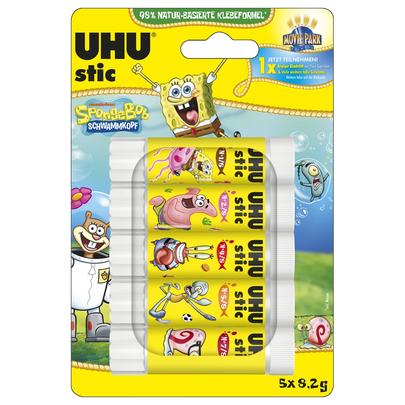 UHU Klebestift stic Spongebob, 5 x 8,2 g | Blister - schuldiskont.at, 7 ...